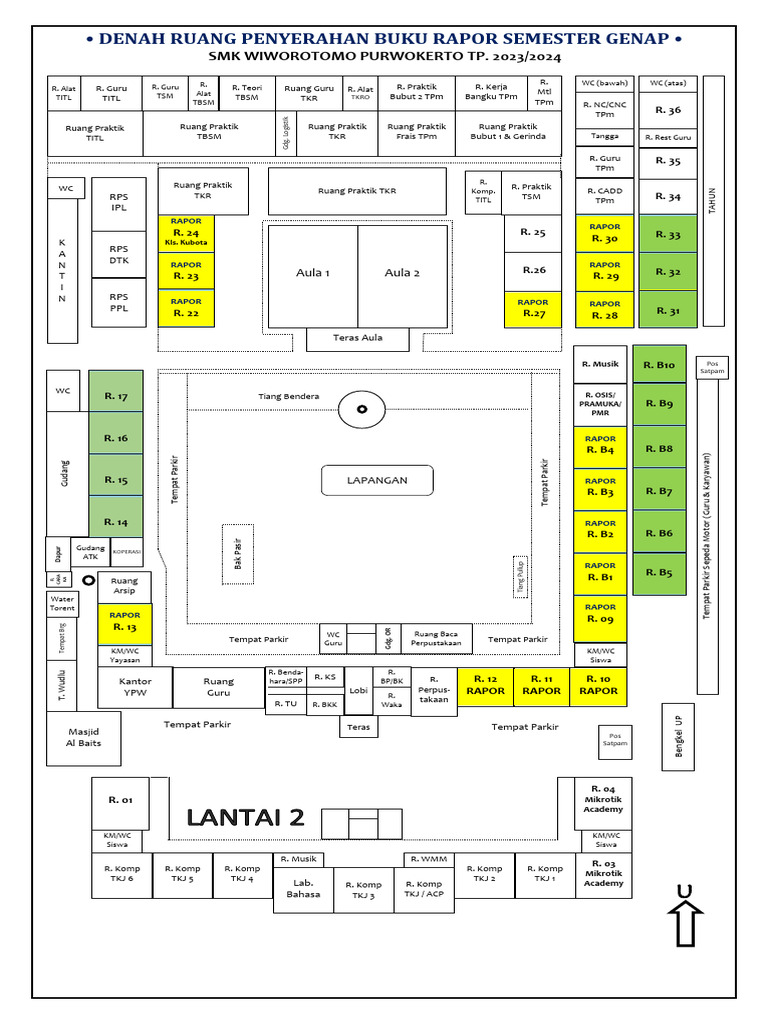 Denah Ruang SMK Wiworotomo 2023/2024 | PDF