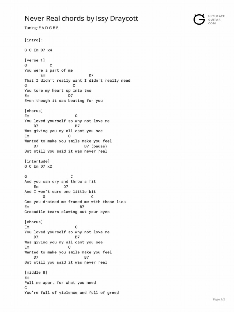 Never Real Chords | PDF