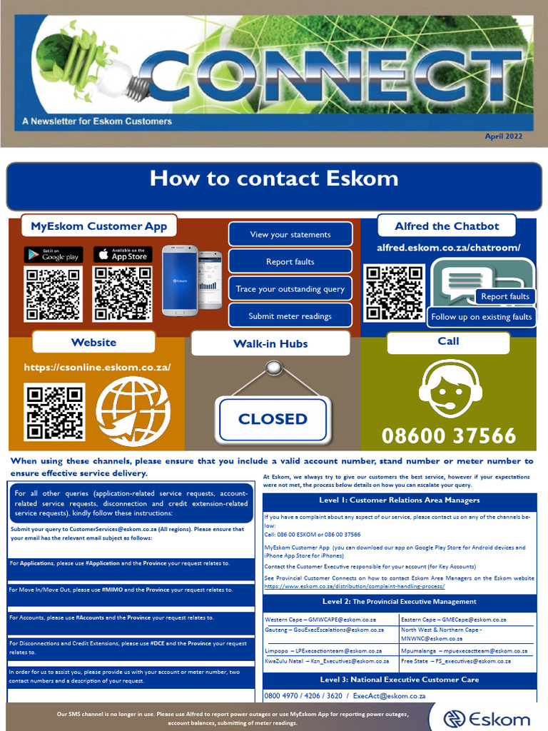 Connect - How To Contact Eskom Escalation Process | PDF | Mobile App ...