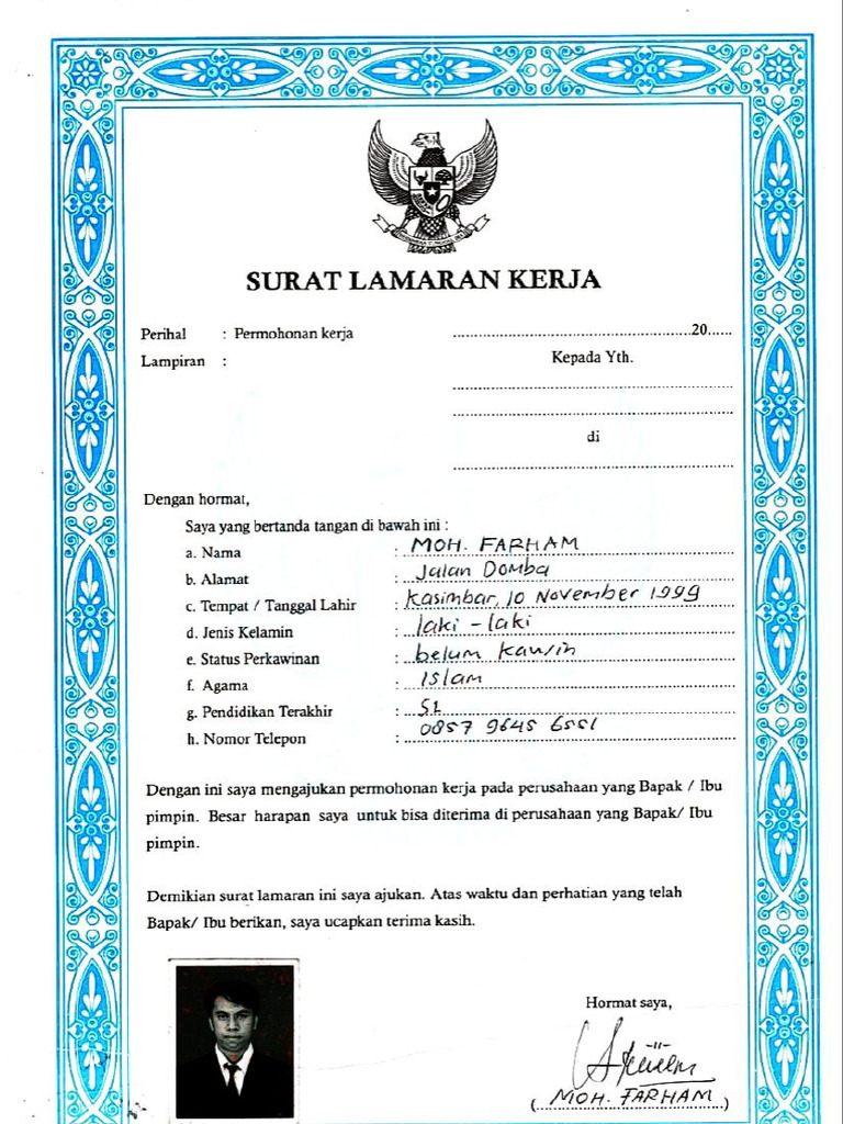 Berkas Lamaran Bank BRI | PDF