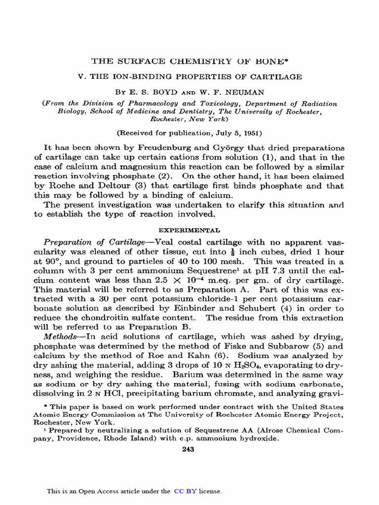 THE SURFACE CHEMISTRY OF BONE V THE ION BINDING - 1951 - Journal of ...