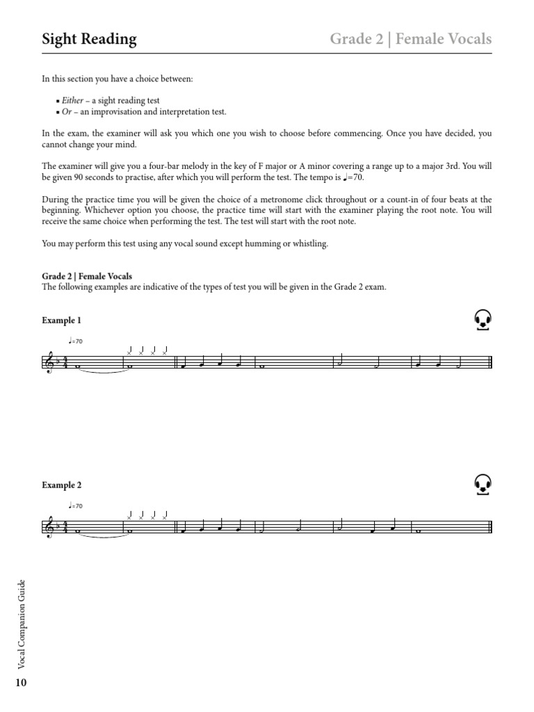 Grade 2 & 5 Vocal Exam Guide | PDF | Musical Compositions | Musicology