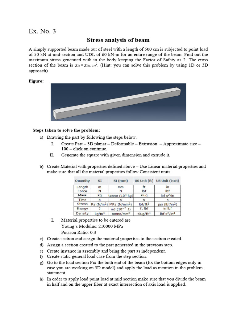 Stress Analysis of Beam | PDF | Beam (Structure) | Stress (Mechanics)