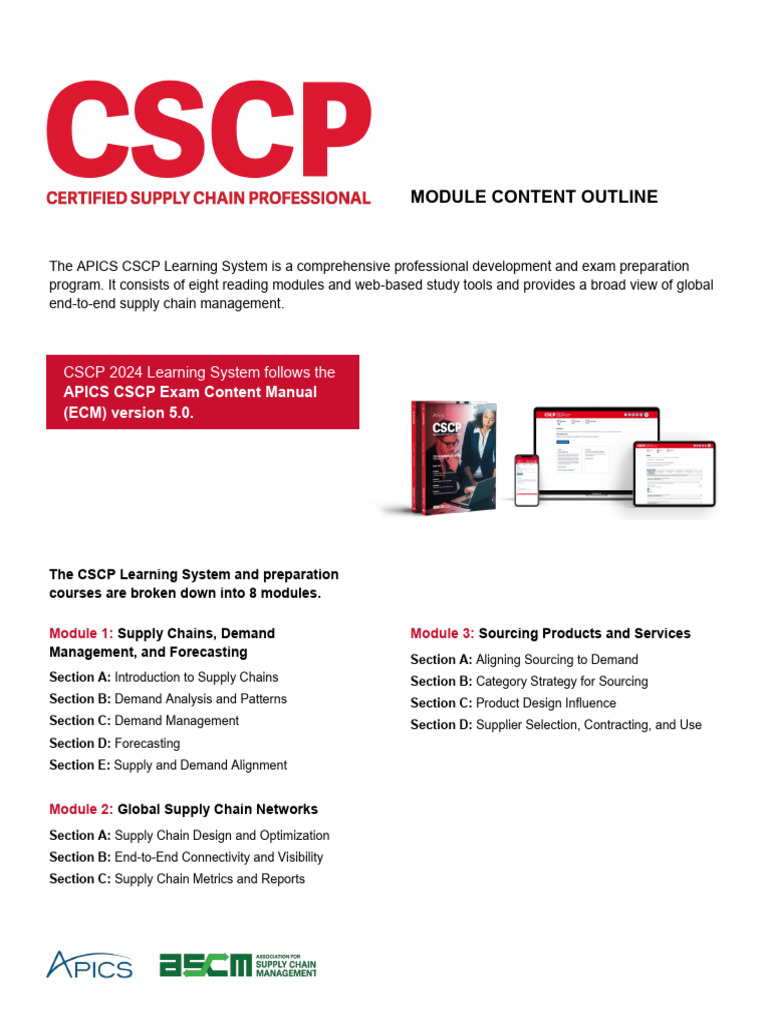 APICS CSCP 2024 Module Overview | PDF | Technology & Engineering