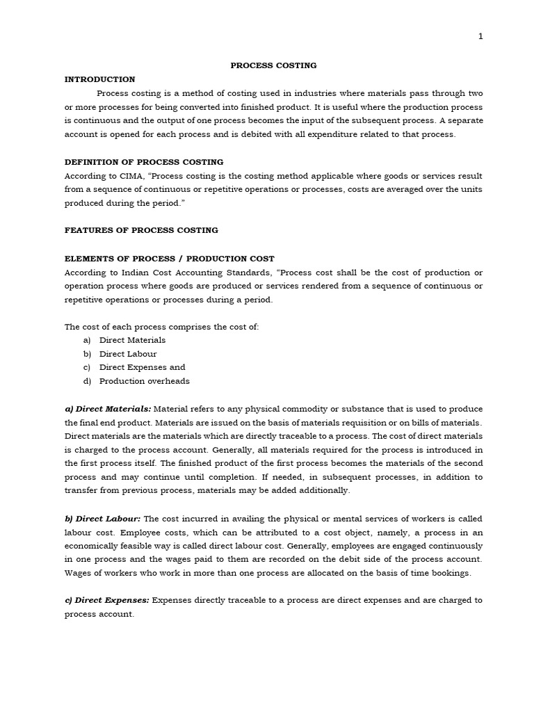 Understanding Process Costing Basics | PDF | Debits And Credits | Cost