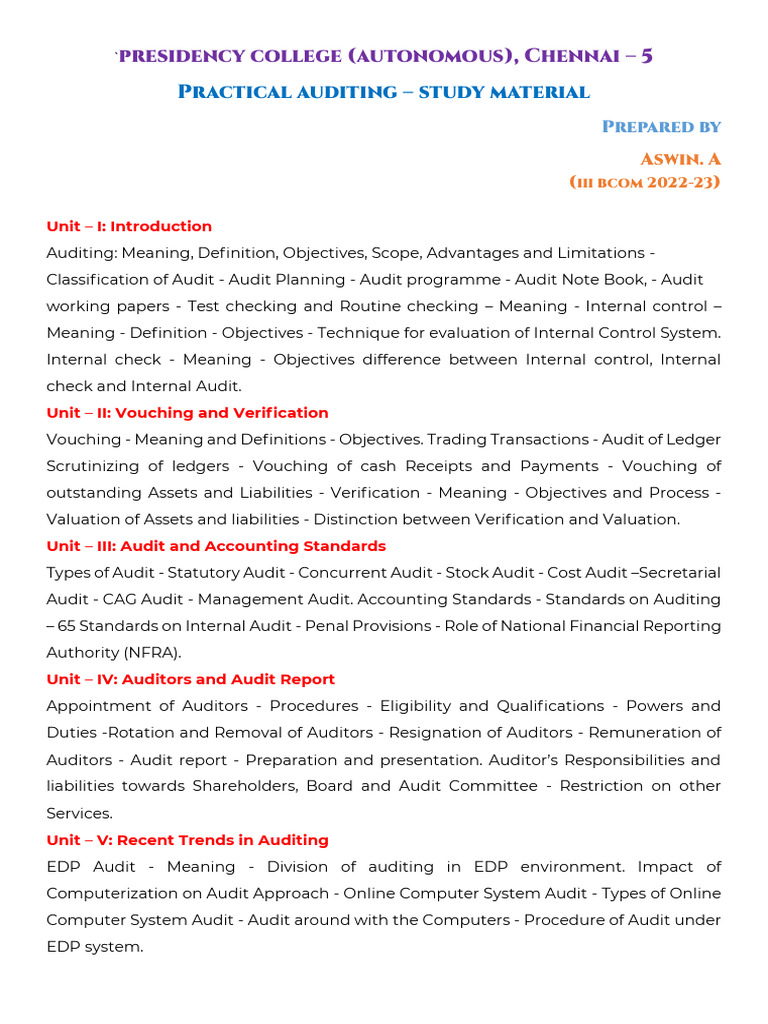 Practical Auditing | PDF | Audit | Internal Control