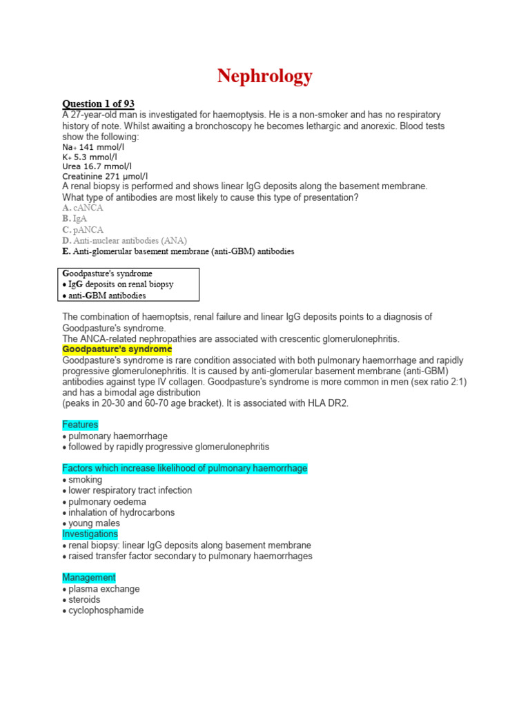 (Medicalstudyzone - Com) Prometric Nephro | PDF | Kidney Disease | Kidney