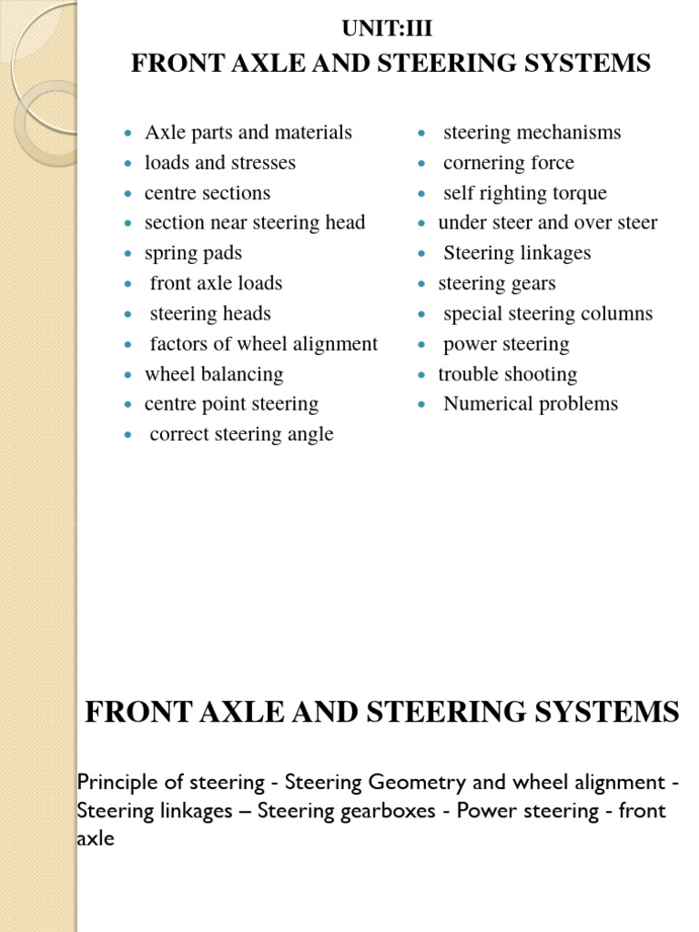 Steering | PDF | Steering | Axle