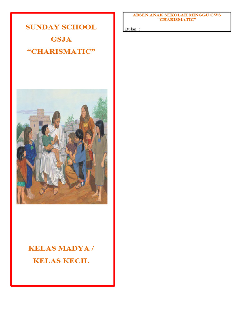 Absen Anak Sekolah Minggu CWS Charismatic | PDF
