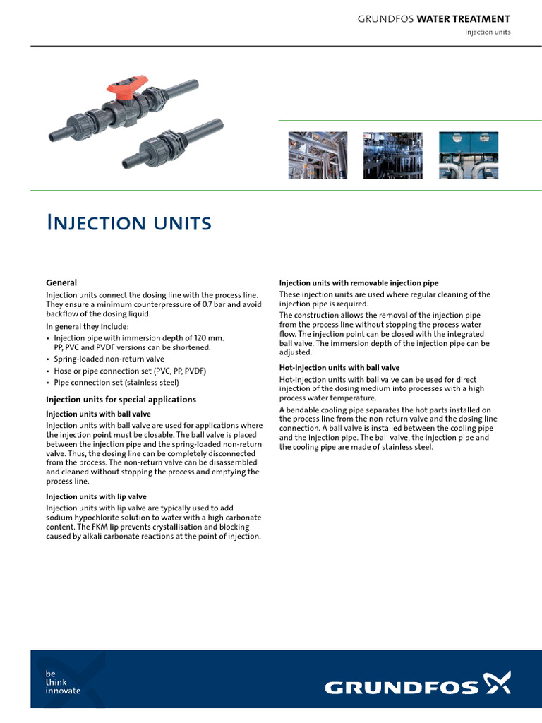 Grundfos Injection Units Overview | PDF | Valve | Pipe (Fluid Conveyance)