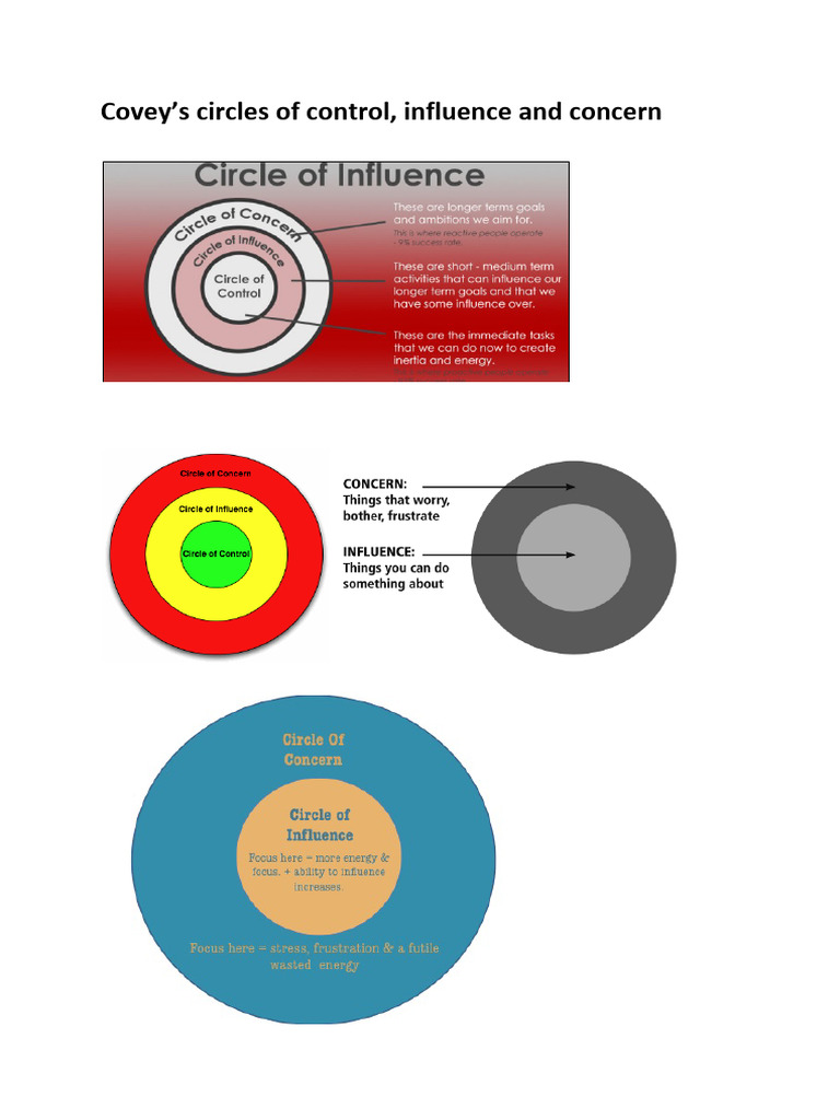 Covey Circle of Concern and Influence | PDF