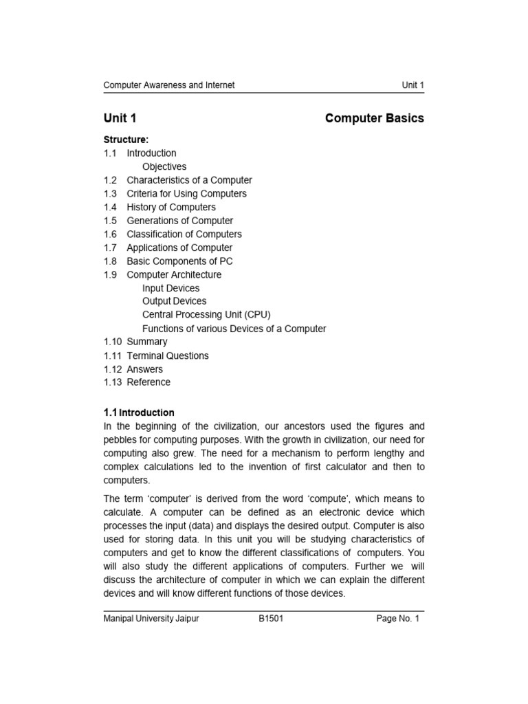Computer Awareness and Internet Book-1 | PDF | Computer Data Storage ...