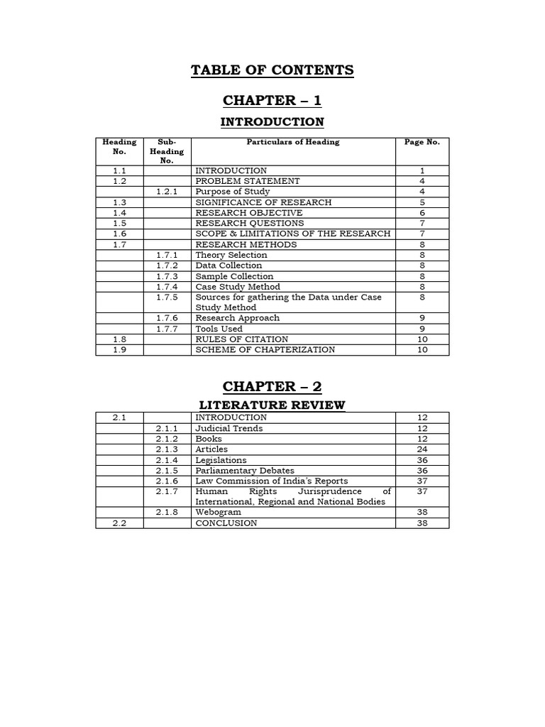 Table of Contents, List of Tables & List of Cases | PDF | Human Rights ...