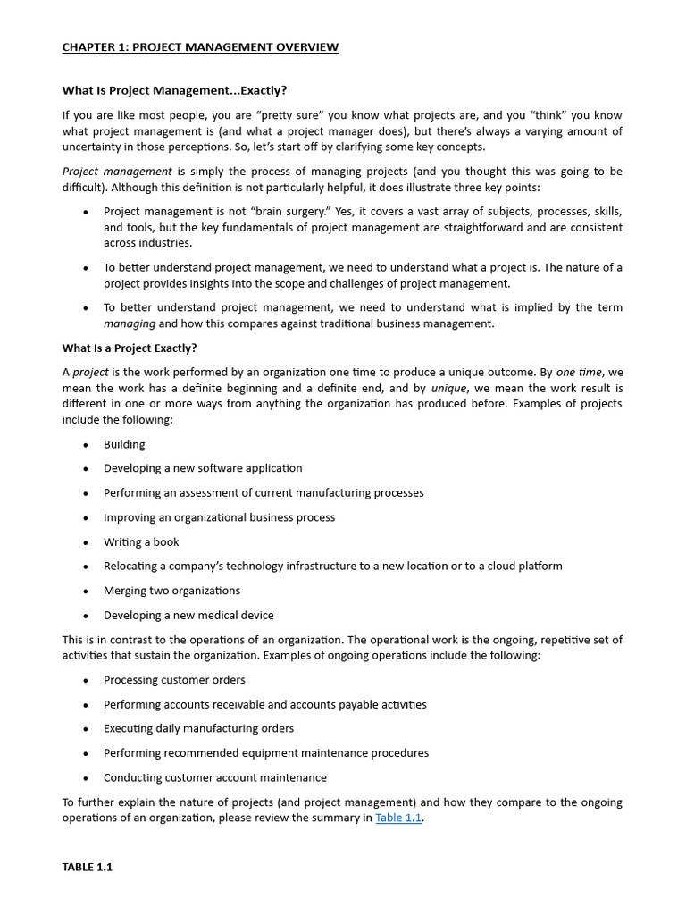 Project Management - Chapter 1 | PDF | Project Management | Internet Of Things