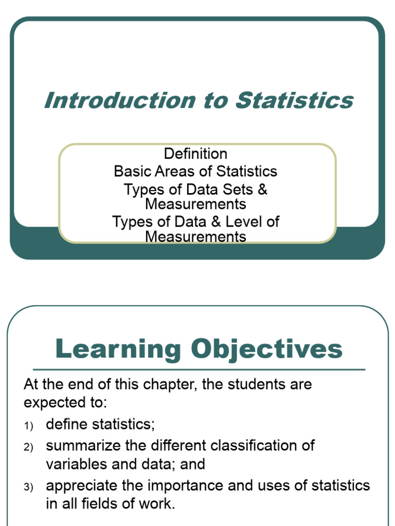 Introduction To Statistics | PDF | Statistics | Level Of Measurement