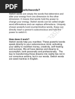 Switchword Magic | PDF | Law Of Attraction (New Thought) | Mind