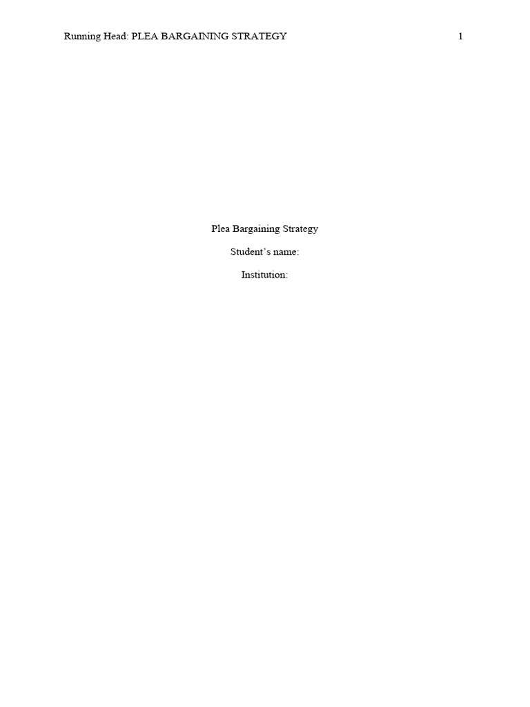 Plea Bargain Defense Strategy | PDF | Plea Bargain | Plea