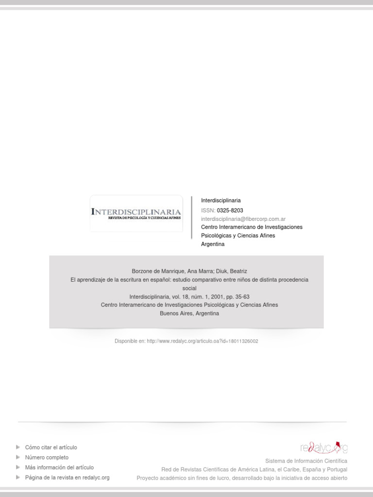 El Aprendizaje de La Escritura en Español Borzone Diuk | PDF | Vocal ...