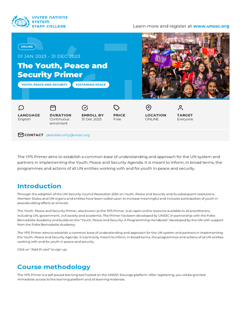 Youth, Peace & Security Guide | PDF | United Nations | International ...