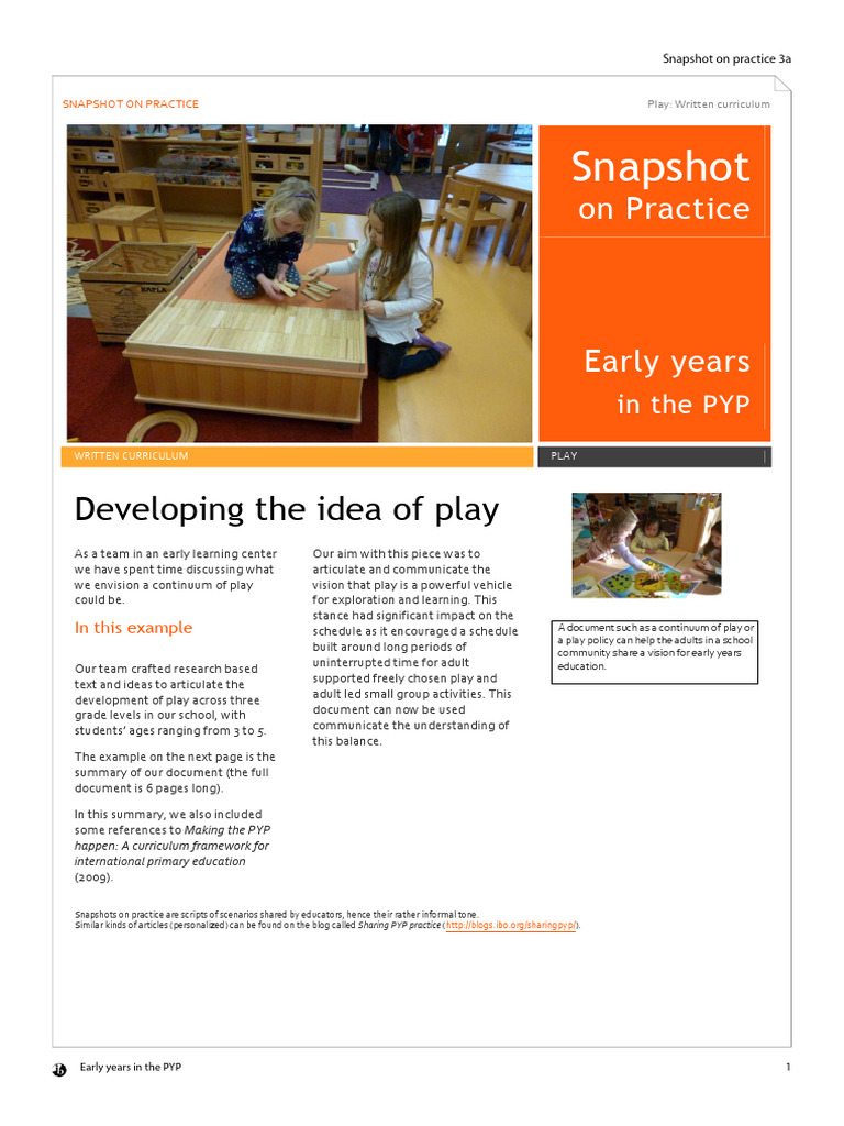 Ey Play Continuum | PDF | Curriculum | Teachers