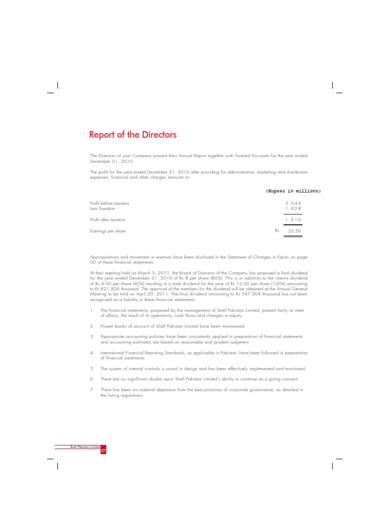 SPL Annual Report 2010 Financial | PDF | International Financial ...