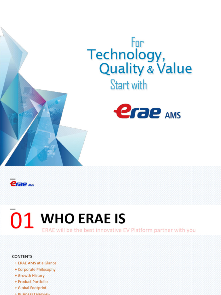 ERAE AMS - Company Product Overview | PDF | Four Wheel Drive | Electric Vehicle