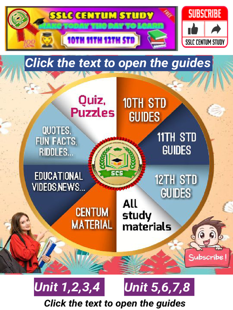 11th STD Tamil Konar Guide Unit 1,2 PDF (SSLC Centum Study) | PDF