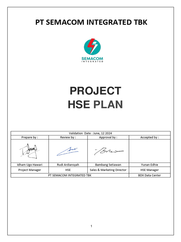 BDX Cgk2 Hse Plan, Organ Chart, - Jsa | PDF | Teknologi & Rekayasa