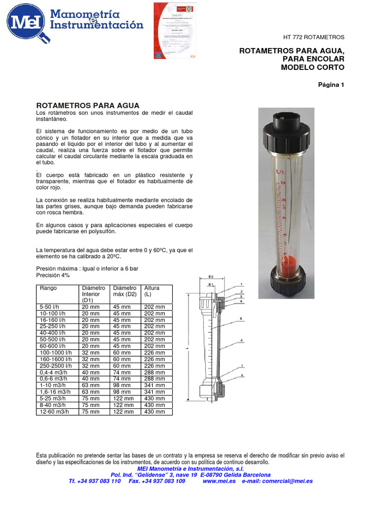 Rotametros HT 1502 772 | PDF