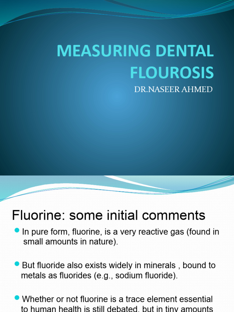 Measuring Dental Flourosis | PDF | Fluoride | Tooth Enamel