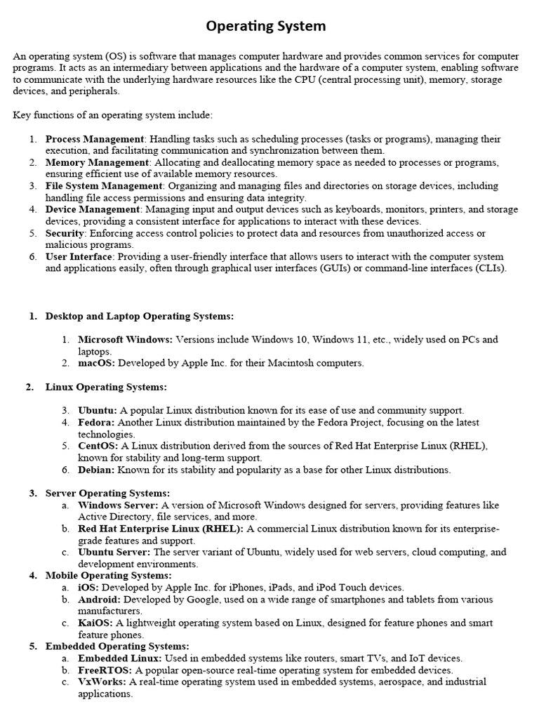 Operating System | PDF | Operating System | Graphical User Interfaces Operating System | PDF | Operating System | Graphical User Interfaces