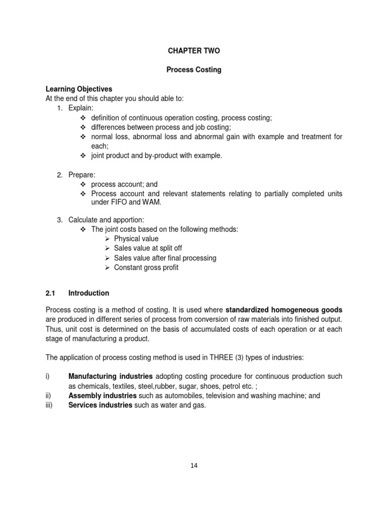 Chapter 2 Process Costing | PDF | Cost | Juice