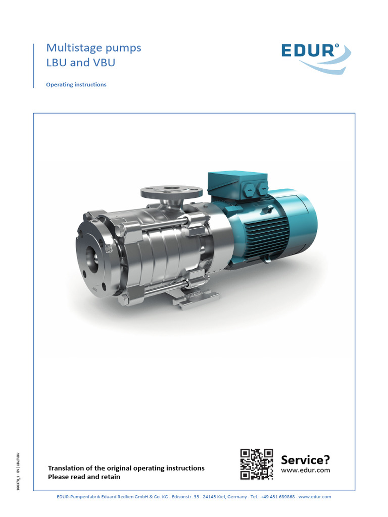 Operating Instruction Lbu, Vbu, Lbe, Vbe, Lex, Lux | PDF | Pump | Crane ...