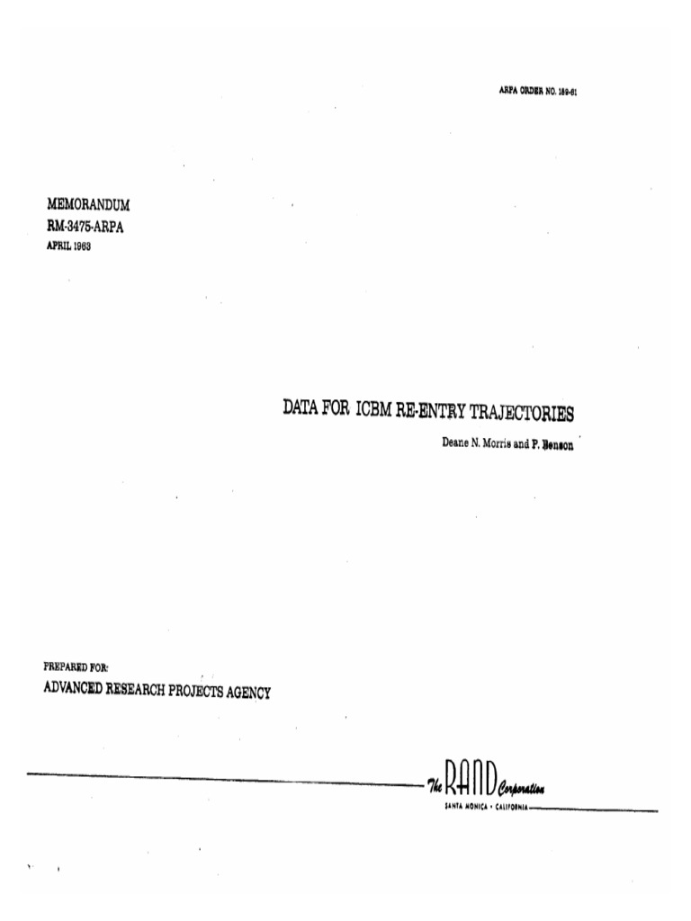 Data For ICBM Reentry Trajectories | PDF