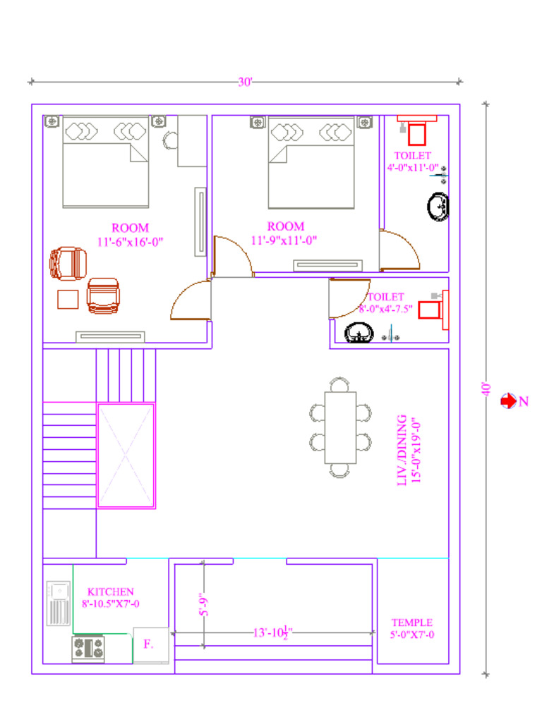 30' X 40' Architech Plan (Final-Model | PDF