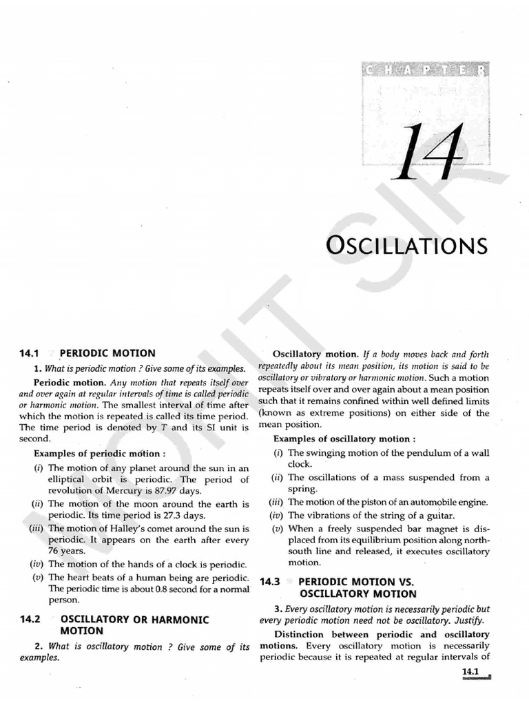 11 SL CH 14 Oscillations | PDF