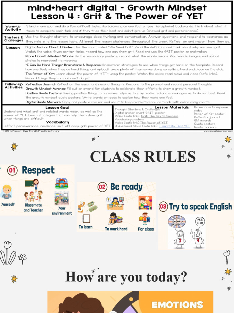 SEL 4 - Grit and The Power of YET | PDF | Mindset | Cognition