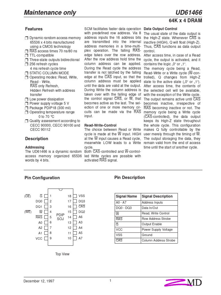 Ud 61466 | PDF | Dynamic Random Access Memory | Electronic Design