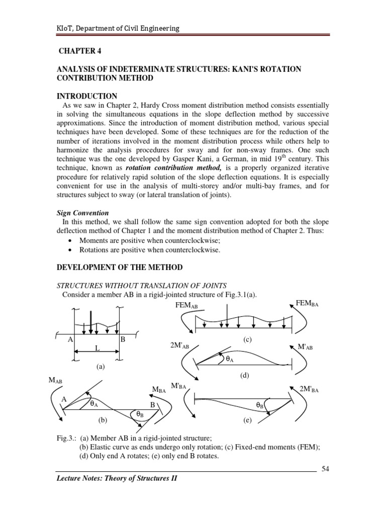 Lecturenote - TOS II Chapter 4 Kanis Method | PDF | Beam (Structure ...