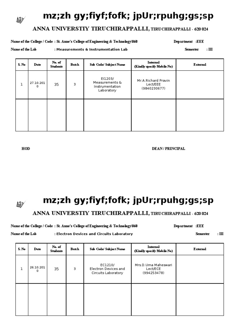 Anna University | PDF | Electrical Engineering | Science And Technology