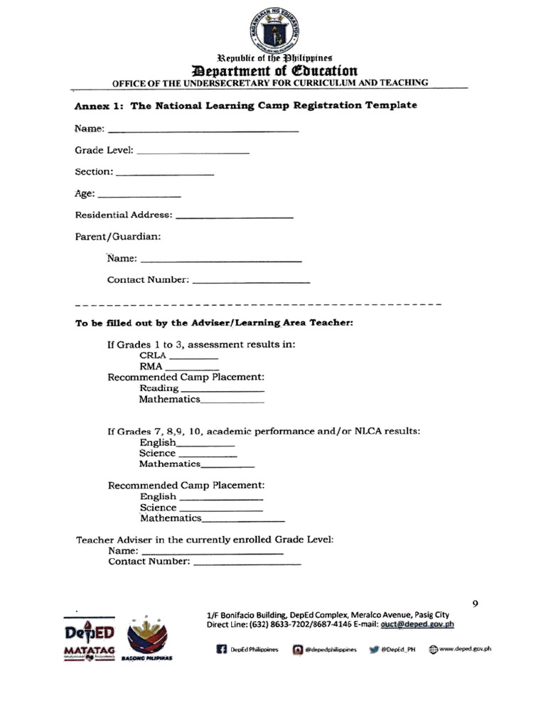 NLC Registration Template | PDF