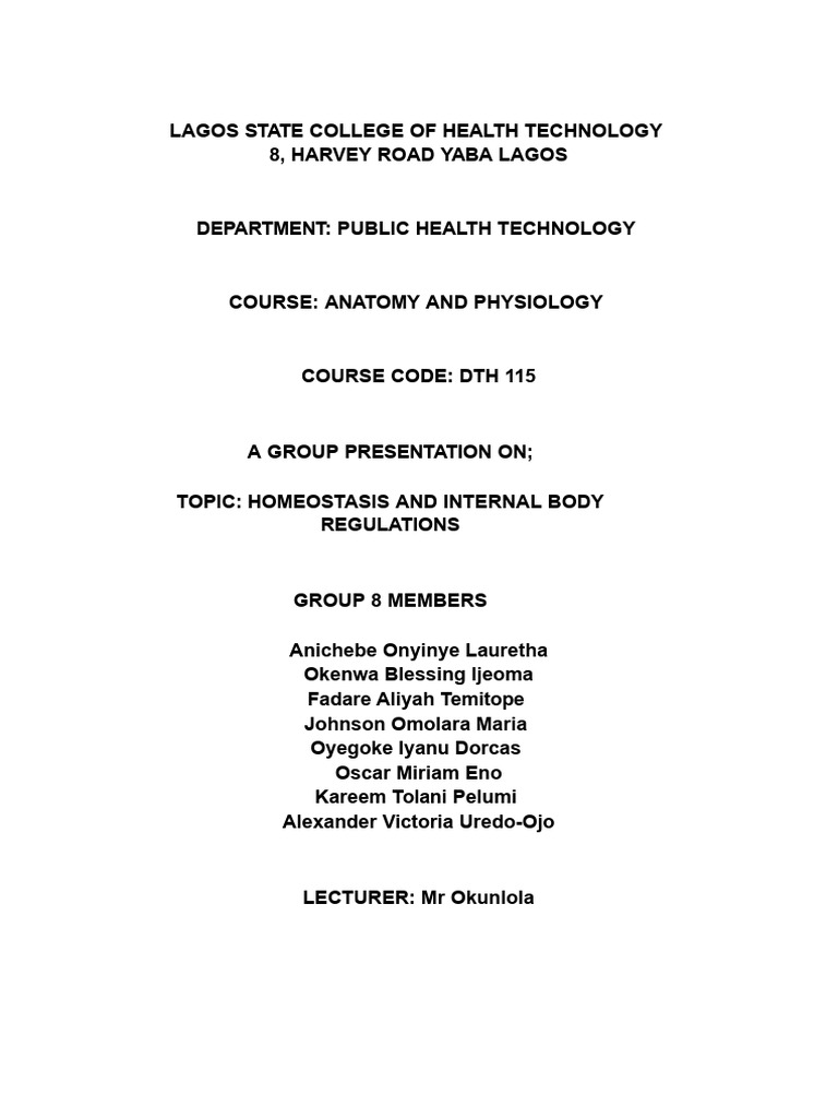 Homeostasis and Body Regulation | PDF | Homeostasis | Human Body