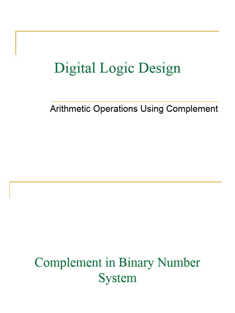 Arithmetic Operation Using Complement | PDF | Subtraction | Computer Engineering