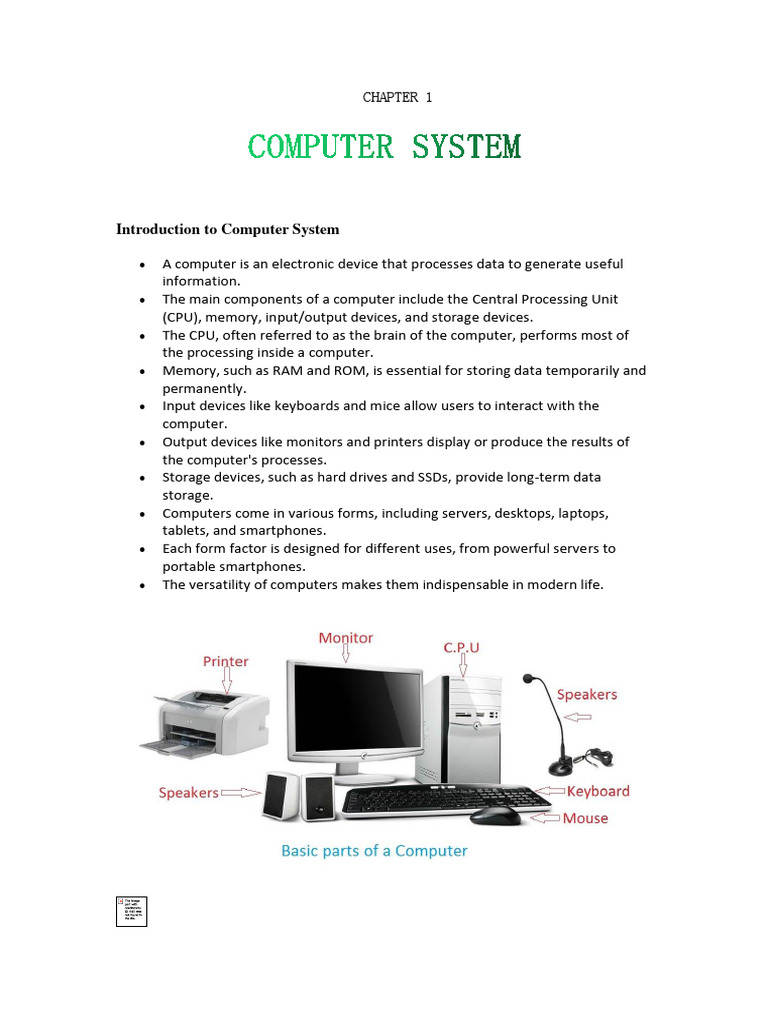 CHAPTER 1 | PDF | Computer Data Storage | Central Processing Unit