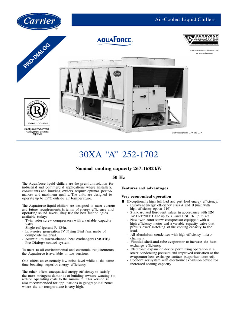 30XA With New Models | PDF | Heat Exchanger | Air Conditioning