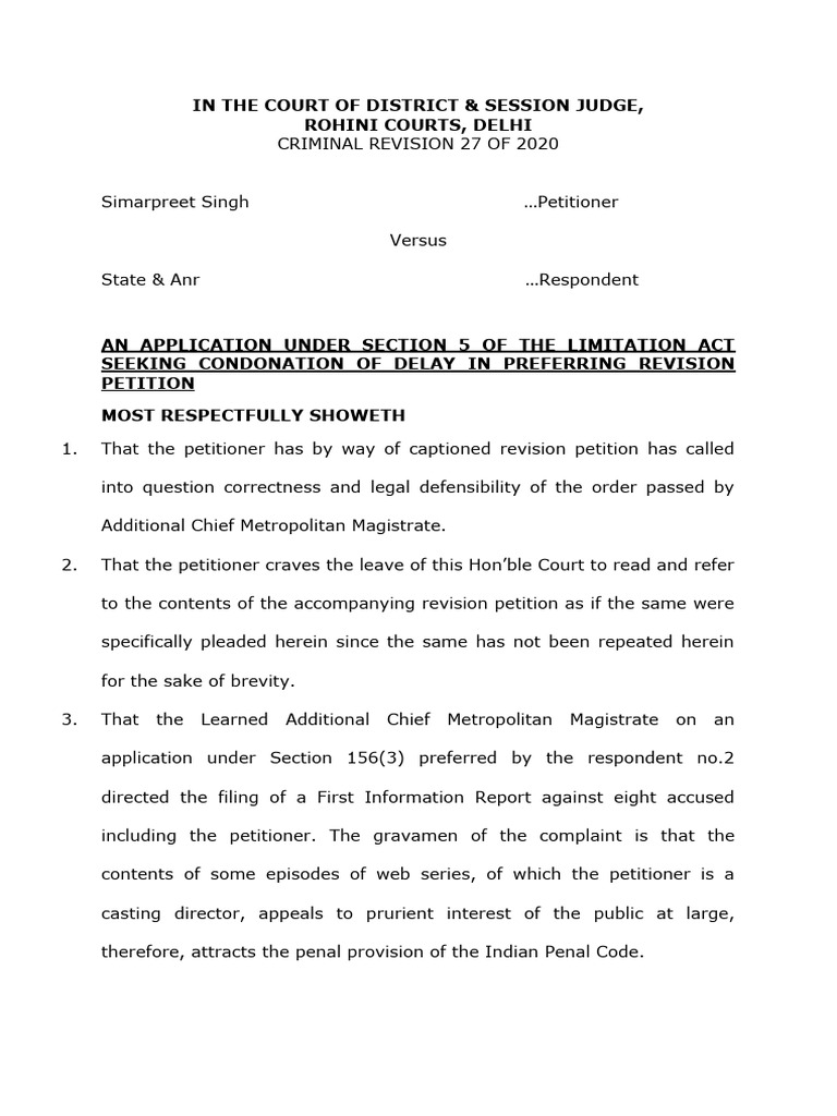 Application Section 5 Limitation | PDF | Magistrate | Justice