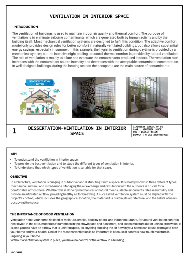VENTILATOIN SYSTEM IN INTERIOR | PDF | Ventilation (Architecture) | Nature