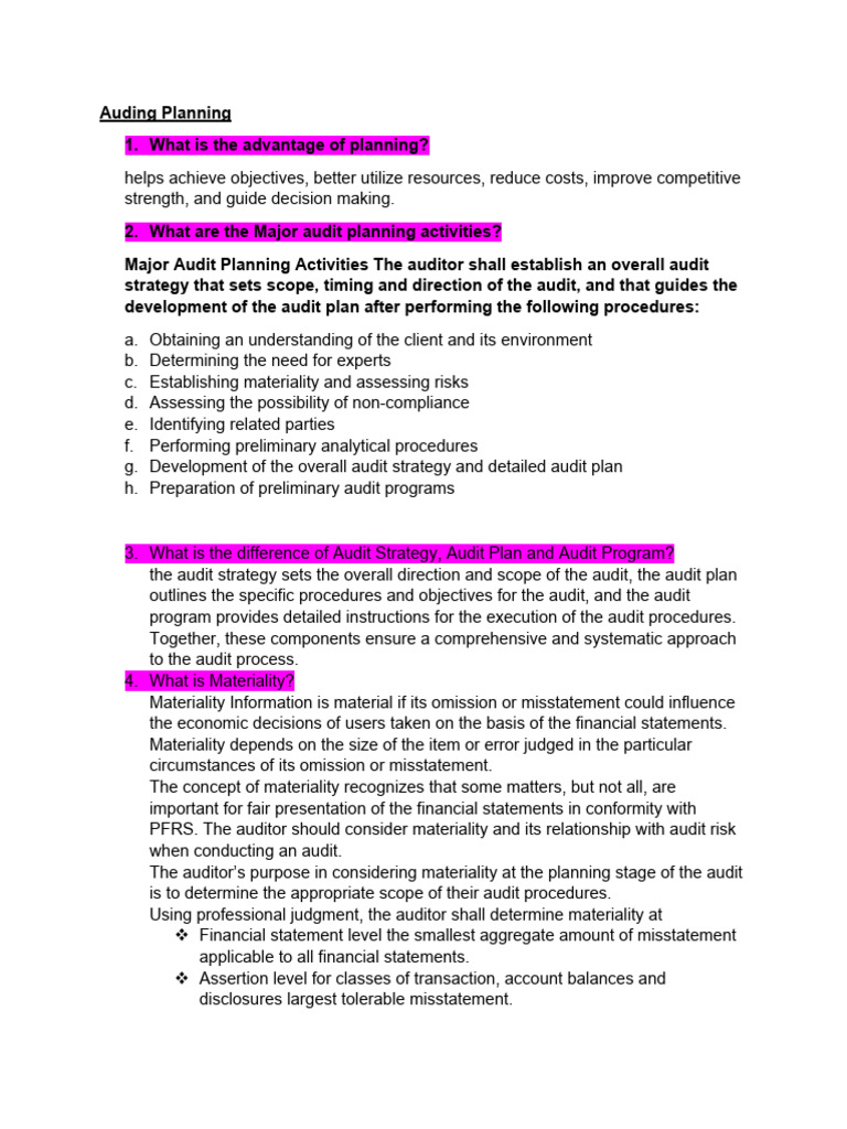 Activity 2 - Audit Planning and Internal Control SENIDO | PDF | Audit | Internal Control