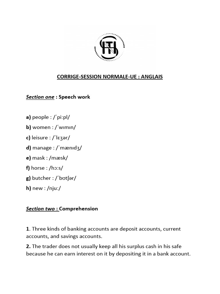 Corrige Anglais | PDF | Career & Growth | Finance & Money Management