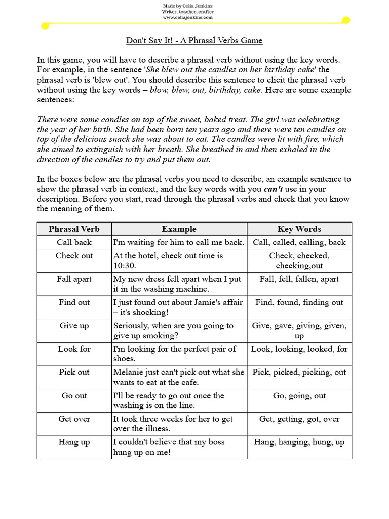 Phrasal Verbs 2 Dont Say It | PDF